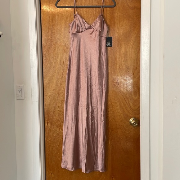 parallel lines | Dresses | Nwt Satin Maxi Dress In Pearly Pink | Poshmark